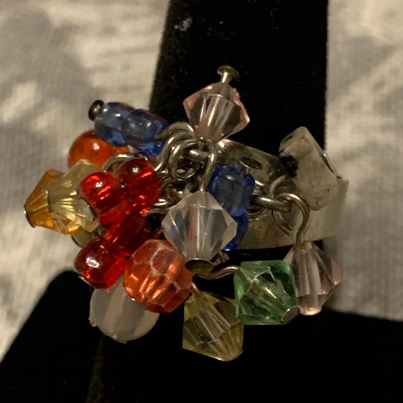Jewelry | Dangling Multi Color Beaded Ring Extendable | Poshmark
